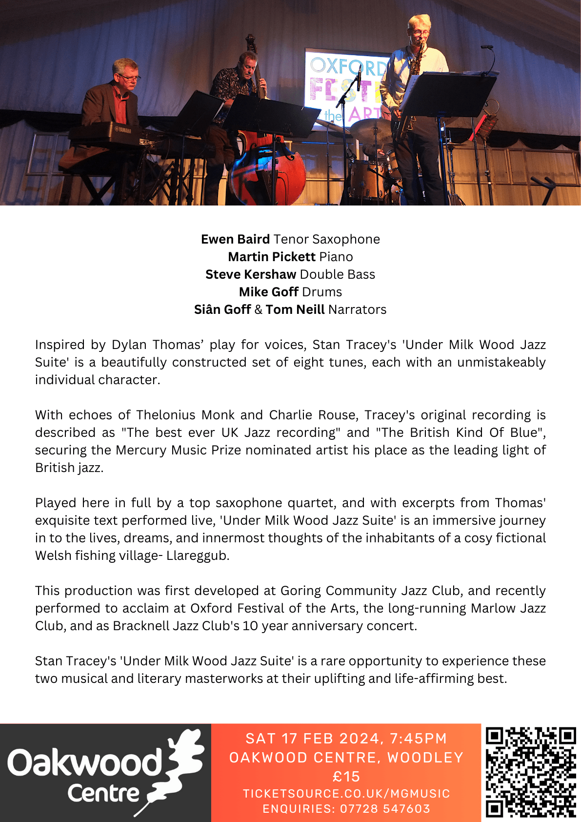 Stan Tracey’s ‘Under Milk Wood’ Jazz Suite | Woodley, Reading | Jazz In ...